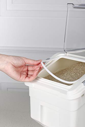 Grain Storage Container 20 lb (10 Liter) with Wheels Seal Locking Lid PP(Pack-2)