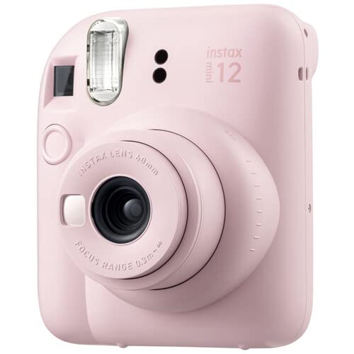 Fujifilm Instax Mini 12 Instant Camera Accessory Kit (Blossom Pink) with Instax Mini Film - Foil Pack (2 Pack) & Case