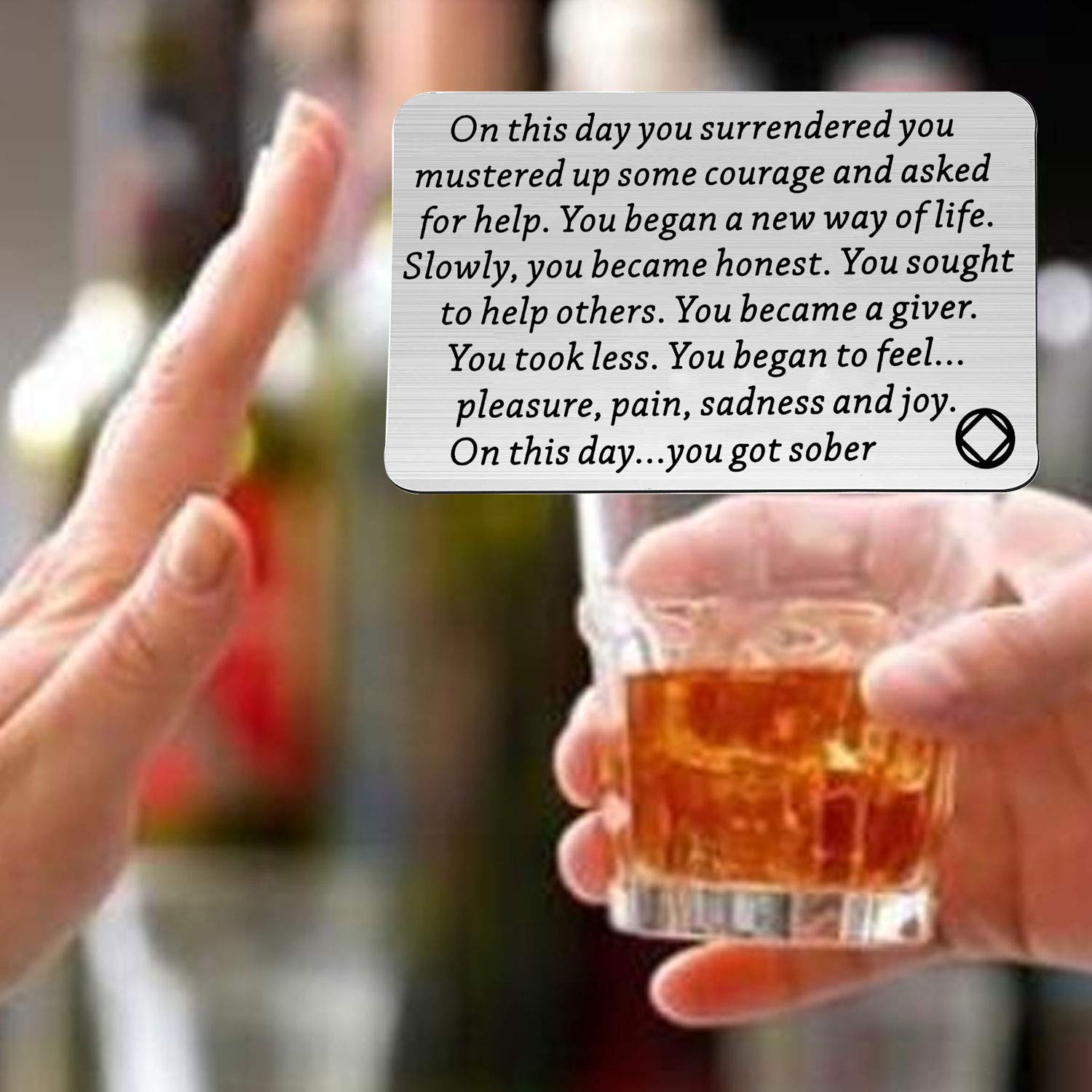 FOTAP Sobriety Gift AA Gift NA Gift 12 Step Gifts Addiction Recovery Gift Alcoholics Anonymous AA Recovery Sobriety Wallet Insert Card (Sober NA Wallet)