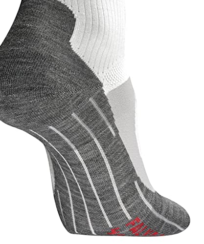 FALKE Women's RU4 Endurance Cool Running Socks, Mid Calf, Medium Cushion, Athletic Sock, Breathable Quick Dry, Nylon, White (White-Mix 2020), 8-9, 1 Pair