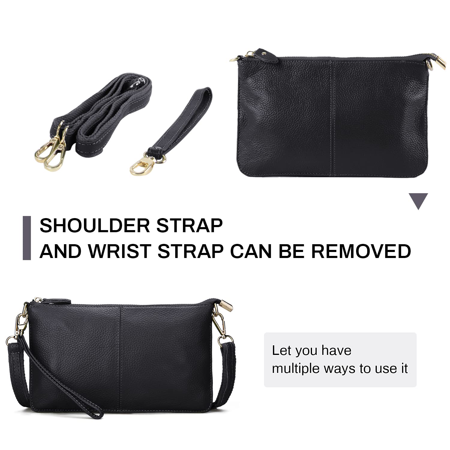 FUKZTE Crossbody Bags for Women Clutch Wallet Purses Small Envelope Crossbody Bags,black