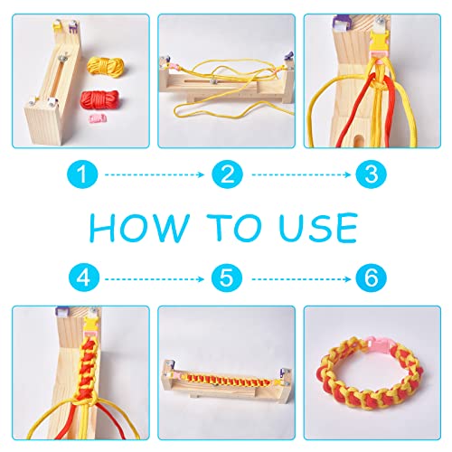 PH PandaHall Jig Bracelet Maker Kit Wristband Maker with 8 Parachute Cords and 8 Quick Release Buckles Adjustable Length Braiding Weaving DIY Craft Tool Kit for Friendship Bracelets Jewelry Making