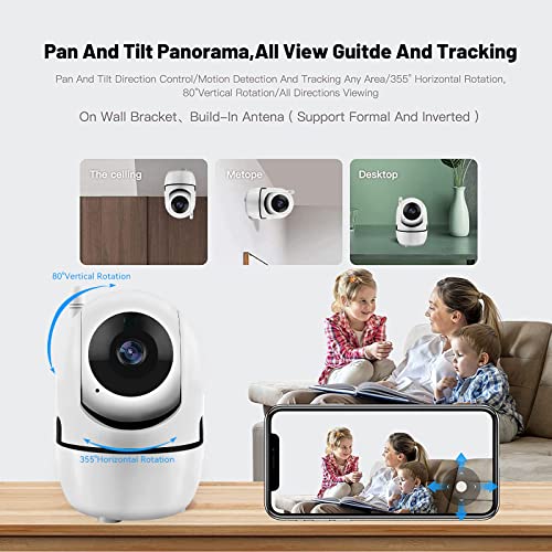 Goluodck 5G Security Camera Indoor Wireless - 360 Degree Panoramic Camera, 5G Dual Band WiFi Camera, HD 1080P Home Camera, Security Cameras Monitor for Baby/Elder/Pet