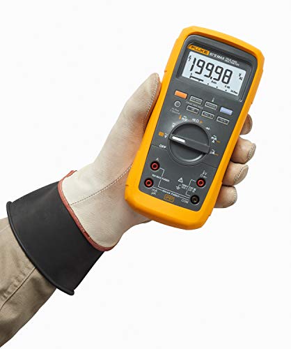 Fluke 87V MAX True-RMS Digital Multimeter, Rugged, Waterproof and Dustproof IP67 Rated, Up to 800 Hour Battery Capacity, Built-In Thermometer, Withstands Drops Up To 13 Feet, Includes TL175 Test Leads
