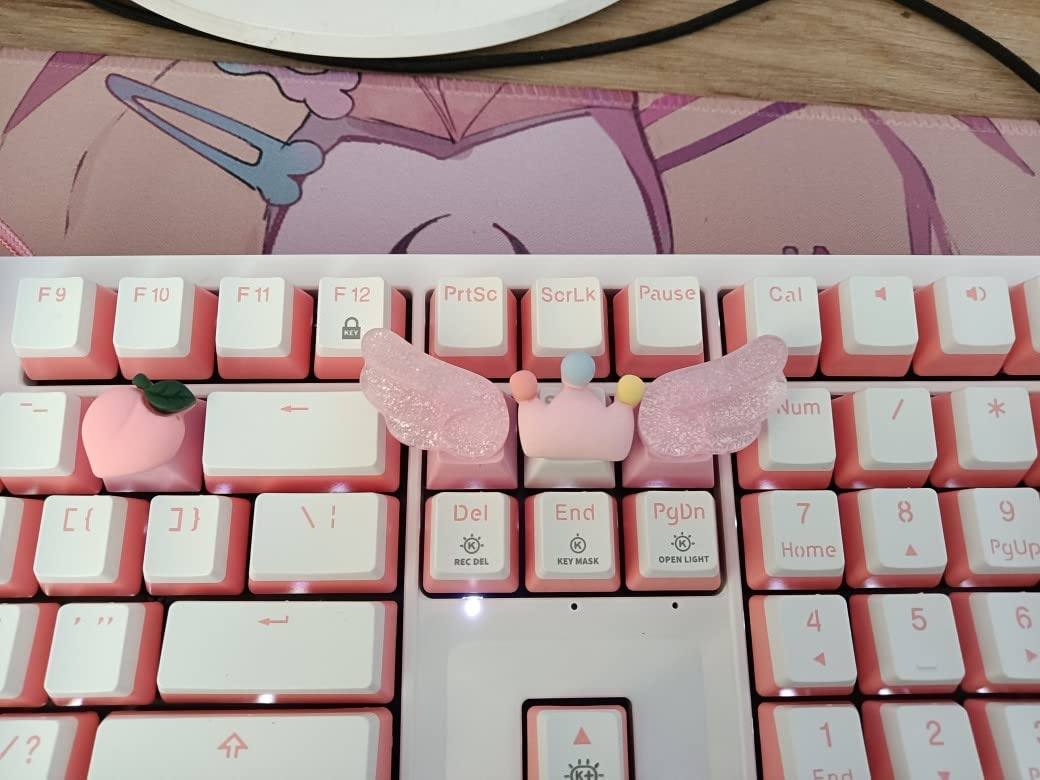 YupYay Handmade Cute Keycaps,Compatible with Cherry MX Switches Mechanical Keyboard Pink PBT Keycap,Computer Gaming Keyboards Key Caps,Artisan ESC OEM Profile R4 Key Cap (Pink)