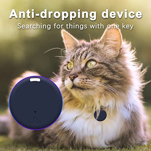 Portable Tracking Bluetooth 5.0 Mobile Key Tracking with Ring,Smart Anti-Loss Device Waterproof Device Tool Pet Loc_ator Finder Tracker for Pet Cats Dogs Wallet Key,Easy to Use (Dark Blue)