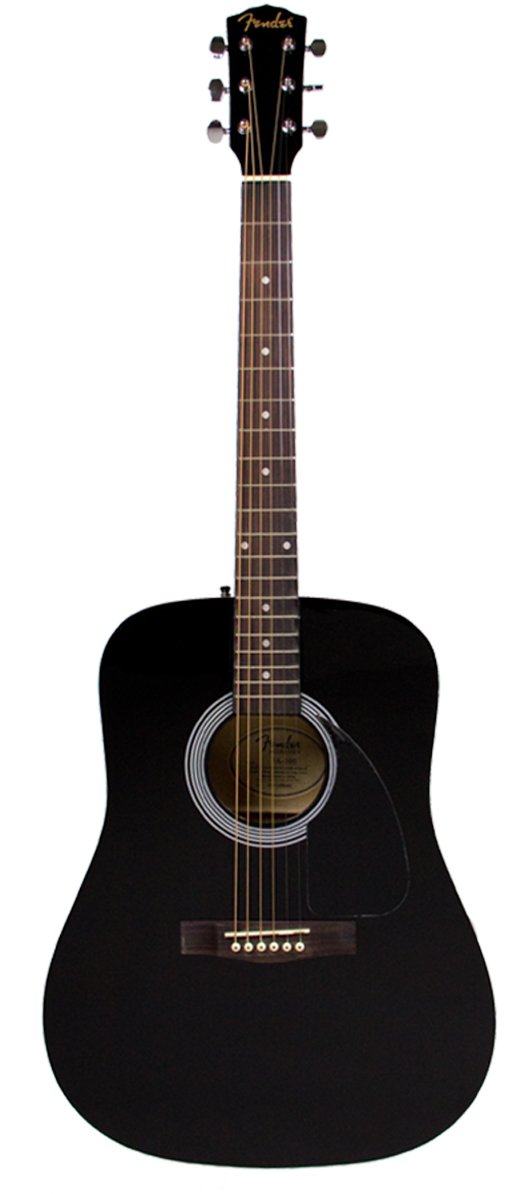 Fender FA-115 Dreadnought Acoustic Guitar - Black Bundle with Gig Bag, Tuner, Strings, Strap, Picks, and Fender Play Online Lessons
