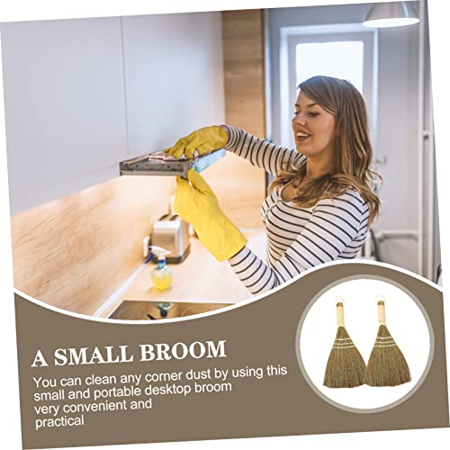 ORFOFE 6 Pcs Kitchen Cleaning Broom Mini Corn Broom Play Heavy-Duty Broom Mini Desk Broom Hand-Made Broom Home Sweeping Broom Cleaning Kit House Cleaning Supplies Whisk Broom Miscanthus