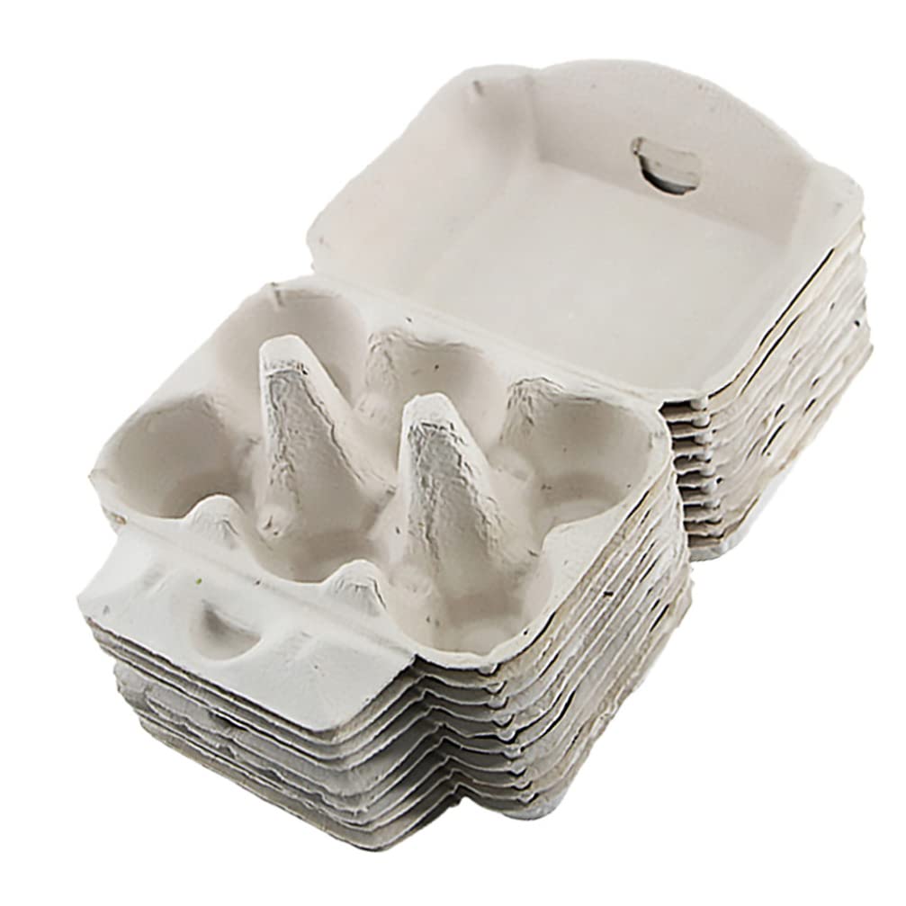 Hemoton 12 Pack Paper Egg Cartons Easter Reusable Egg Storage Natural Pulp Egg Cartons Pulp Fiber Egg Flats for Chicken Eggs Bulk Blank Egg Container Holds 6 Eggs