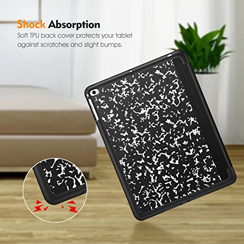 Fintie SlimShell Case for iPad 6th Generation 2018 / iPad 5th Gen 2017/ iPad Air 2 / iPad Air - [Built-in Pencil Holder] Soft TPU Back Cover w/Auto Wake Sleep for iPad 9.7", Emerald Marble