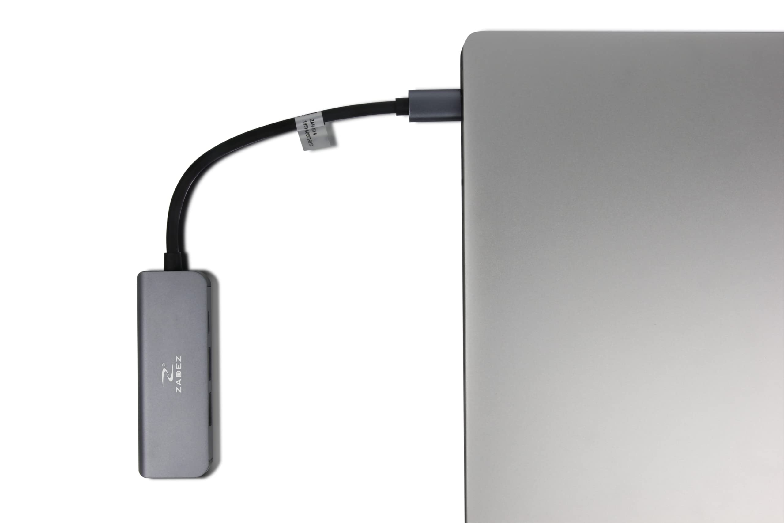 ZADEZ ZAH-514 USB-C Hub 4-in-1 Type-C (USB-C) Connection Standard, HDMI Port 4K (30 Hz) - Charge Port 60W - Data Transfer(up to 4.8 Gbps) Aluminum Material, Maximum Heat Dissipation