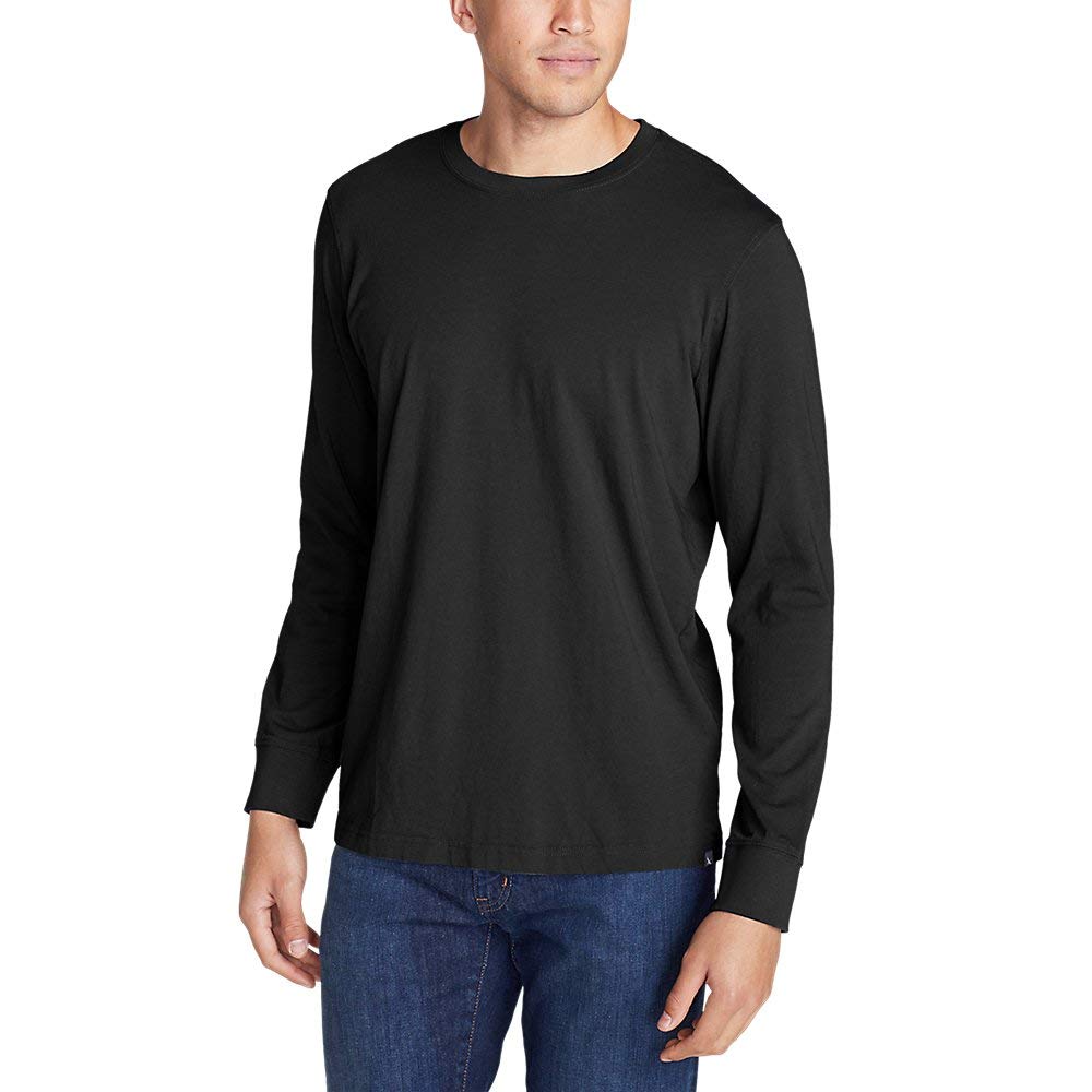 Eddie Bauer Men's Legend Wash Long-Sleeve T-Shirt - Classic Fit, Black Regular X