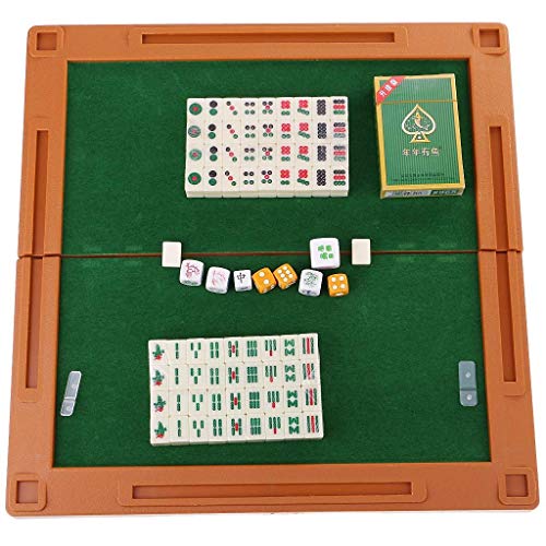 inBEKEA Mini 144 Mahjong Tiles Chinese Mahjong Mahjongg Travel Game Set for Whole Family Fun Compact Size