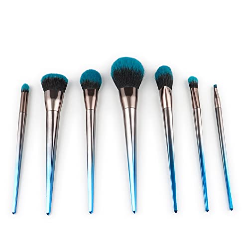 Ponytail Brush Smoother 7pcs Pro Makeup Brushes Set Foundation Powder Eyeshadow Eyeliner Lip Brush Tool Purse Cleaning Ball