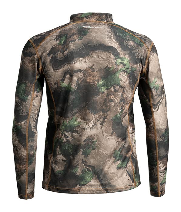 Featherweight Long Sleeve Lightweight Camo Hunting 1/4 Zip Shirt for Men (Mossy Oak Country DNA, X-Large)