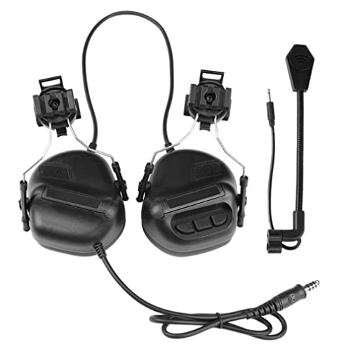 EElabper Army Tactical Shooting Headset, the Fifth Generation Military Helmet Headset Air Gun Paintball Headset Cs War Game Accessories Black