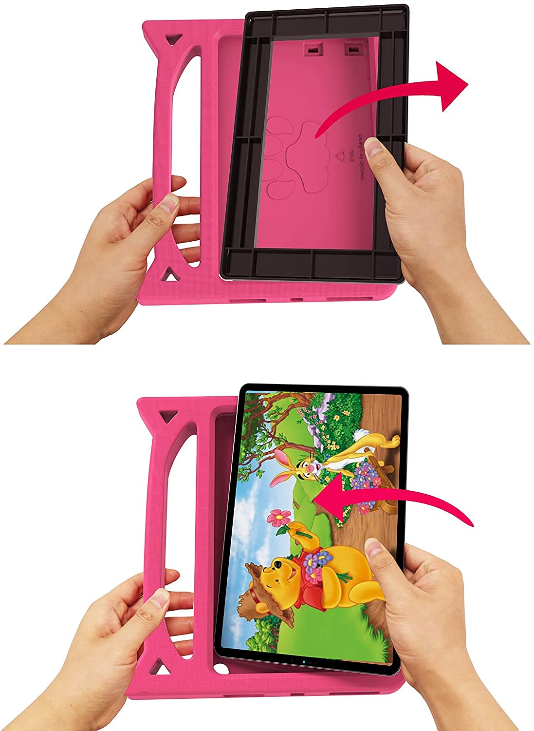 Fire HD 10 Case & Fire HD 10 Plus Kids Cases (11th Generation,2021 Release), BORXJNM Lightweight ShockProof Kid-Proof Cover with Stand for Amazon Kindle Fire HD 10 Kids Tablet & Kids Pro Tablet - Pink