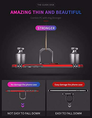Strug for Xiaomi Redmi Note 7/Redmi Note 7 Pro Case,Heavy Duty Shockproof Protection Built-in 360 Rotatable Ring Magnetic Car Mount Case with Screen Protector for Xiaomi Redmi Note 7(Blue)