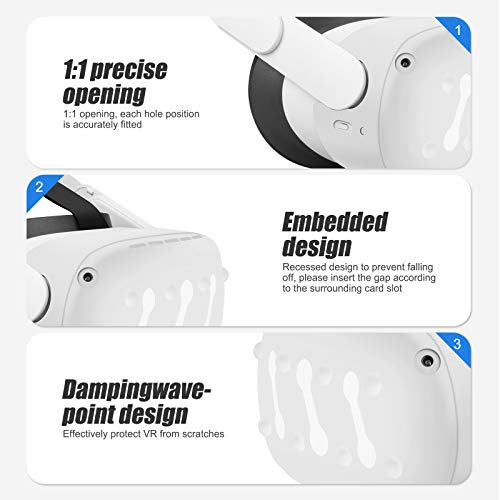Esimen VR Headset Protective Cover,Light & Durable Shell for Oculus Quest 2 Skin Accessories, Preventing Collisions and Scratches (White)