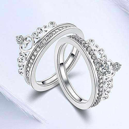erDouckan Alloy Ring Solid Detachable Crown Detachable Crown Ladies Ring for Wedding - Platinum US 7 for Summer Spring Women Girl Fashion Ring