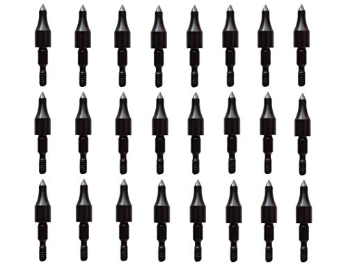 Erewa Pack of 24 Black Screw-in Archery Field Points Arrow for Target Practice Shooting,100 Grain Each