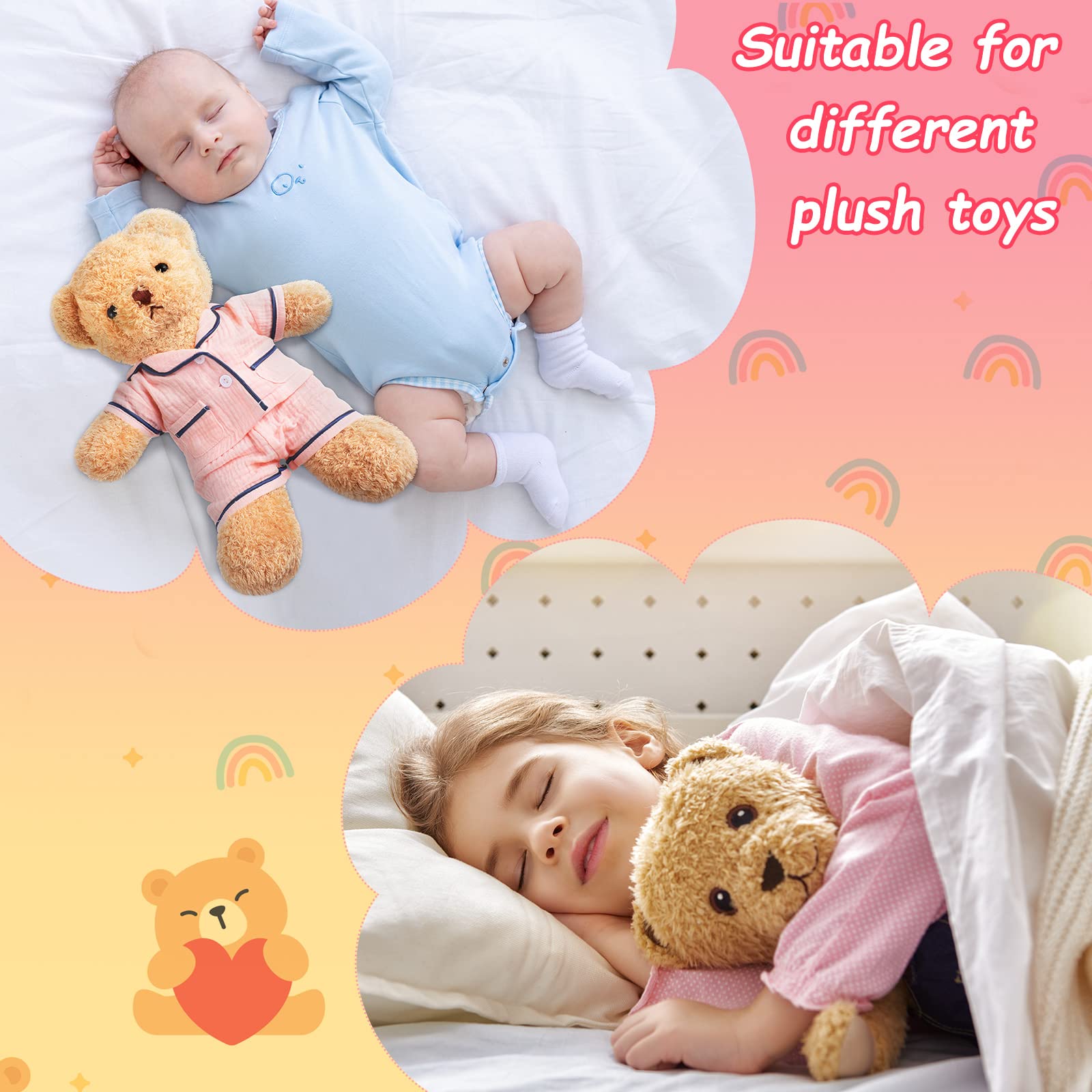 Hungdao Bear Clothes Bear Pajamas Make Your Own Animals Outfits Fits Most 14 Inches Bear Accessories, Pink