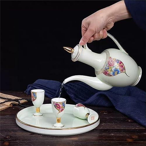 GGEBF Retro Wine Dispenser Wine Pot Wine Glass Set Household Chinese Antique Wine Set Small Wine Cup
