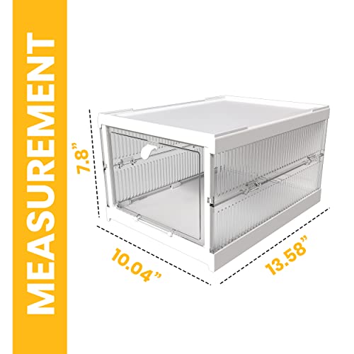 Solid Plastic Not Flimsy 5 Layers Foldable Shoe Storage Boxes or Sneaker Storage Boxes - Easy Installation- All-in-One Clear Shoe Box with Doors - Space Saving Shoe Boxes or Shoe Organizer By Utopia Home