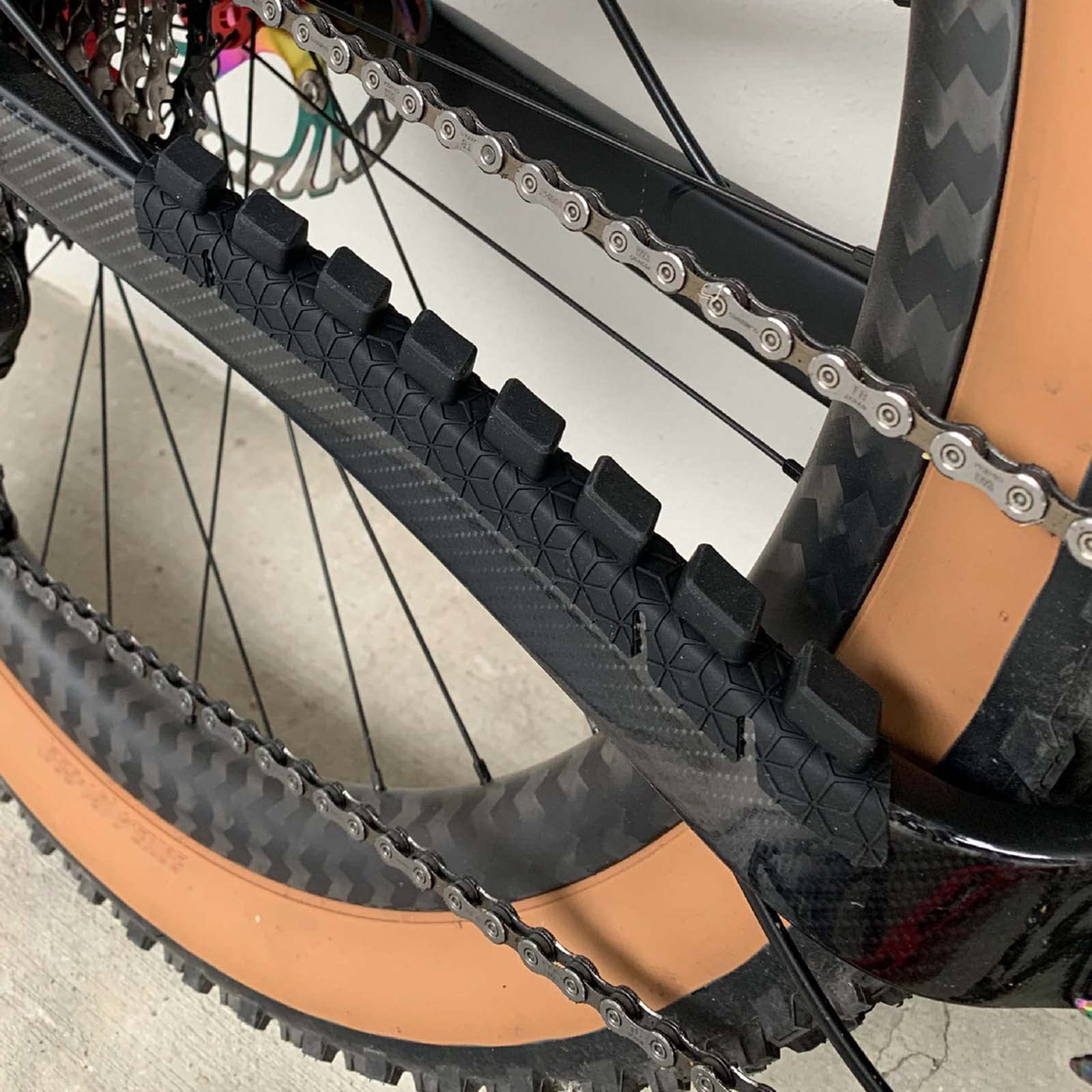 Esonto ENLEE Mountain Bike Chainstay Protector, Bicycle Chain and Frame Protection, 3D Embossed, Prevent Collision Airbag Type Cushioning Silicone Tape, Also for Road Bikes