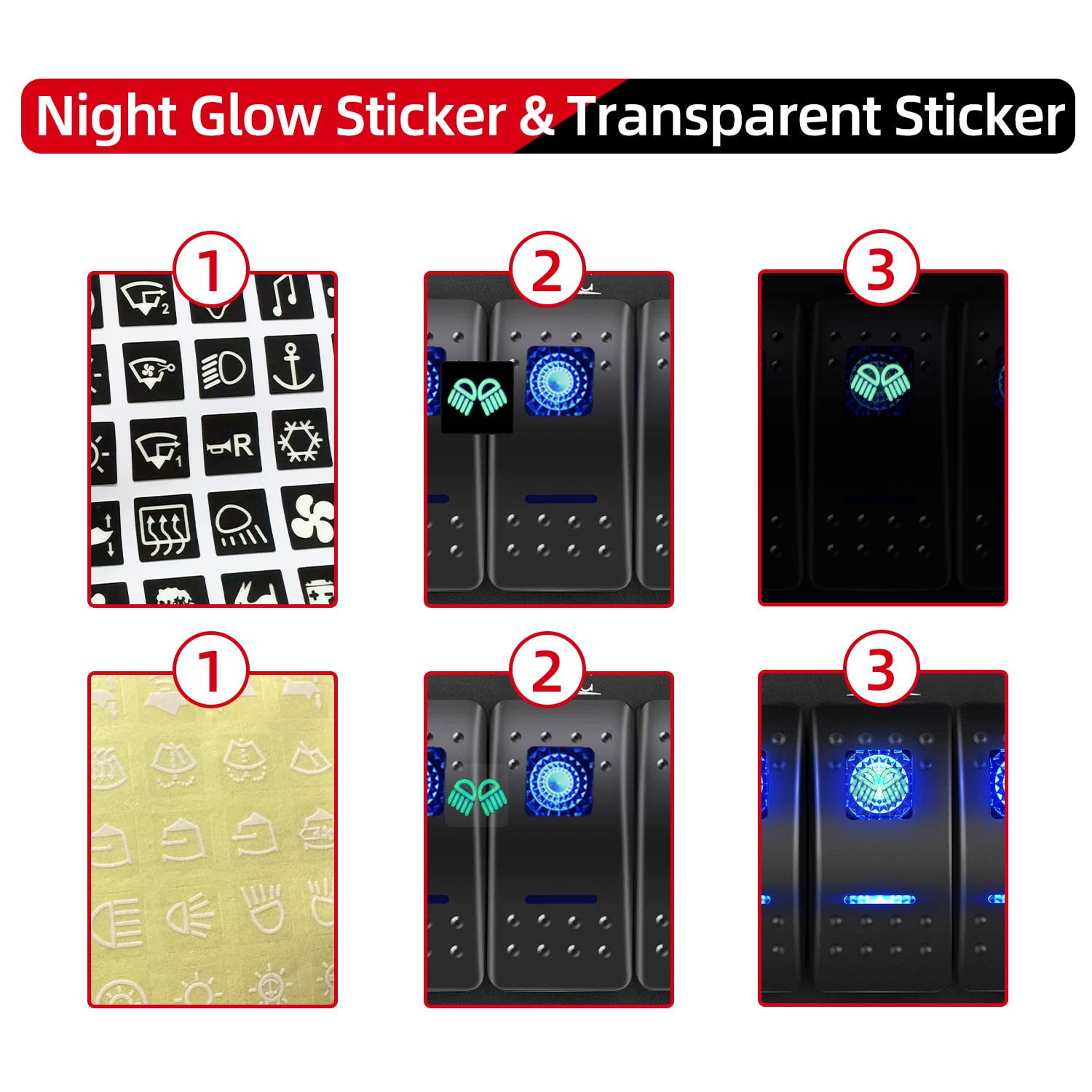 FXC 4 Gang Waterproof Marine Boat Rocker Switch Panel, DC 12V 5 Pin ON-Off Switch, with RGB LED Digital Display Voltmeter and 4.2A Dual USB Slot Socket for Boat Car Rv Vehicles Truck