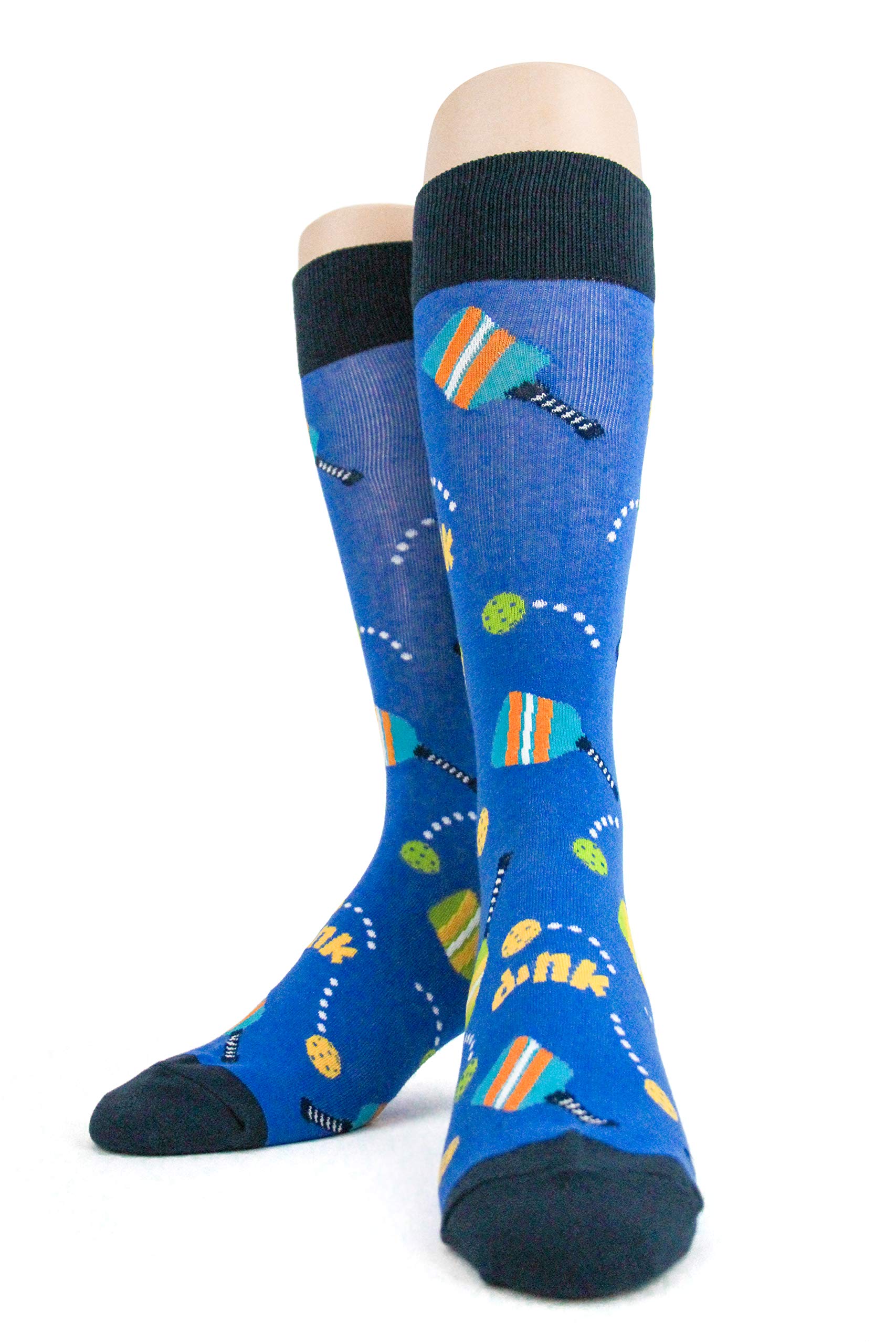 Foot Traffic - Men's Sports-Themed Socks, Fits Men's Shoe Sizes 7-12 (Pickleball)