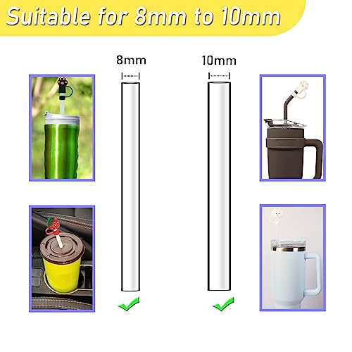 Straw Covers Cap for Stanley Cup - 8Pcs Straw Tip Covers Compatible with Stanley 30&40 Oz Tumbler, Soft Silicone Dust-Proof Straw Cover, Cute Straw Protectors for Stanley Cups Accessories