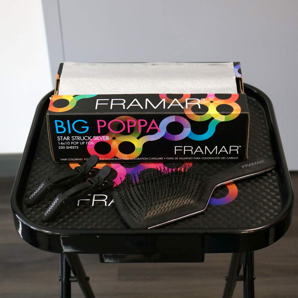 Framar Big Poppa Star Struck Silver Pop Up Hair Foil, Aluminum Foil Sheets, Hair Foils For Highlighting - 250 Foil Sheets β 10x14 inches
