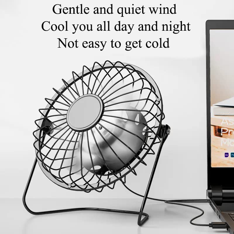 EastyGold Mini Fan USB Cooler Small Personal Portable Desk Fan 4 Inches 360 Degree Rotatable Wind Table Desktop Cooling Fan Handheld Home Office Travel Plug In for Notebook Laptop Computer