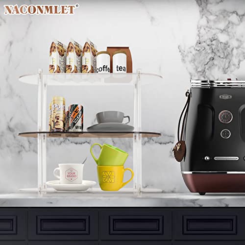 Naconmlet 3 Tier Bathroom Counter Organizer,Acrylic Bathroom Organizer Countertop Skincare Organizers Vanity Tray for Perfume Lotion Cosmetic(Amber)
