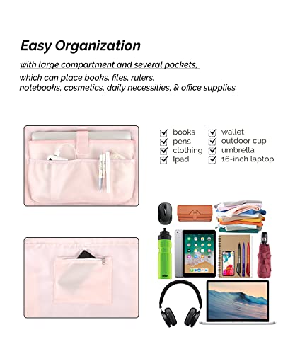 Prite Tote Bag for Women Weekender Bag with Laptop Compartment for Work Nurse School Travel Gym (Pink)