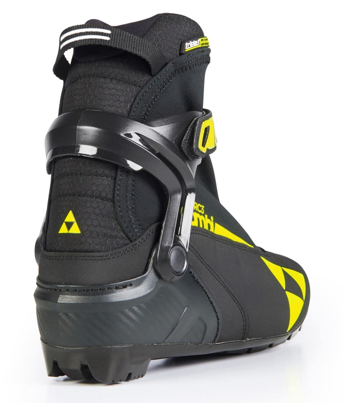 Fischer Unisex RC3 Combi Durable Weatherproof Warm Stable Protective Insulated Nordic Ski Boots, Black/Yellow, 43