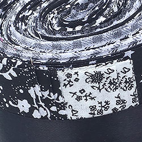 Newmind 20Pack 2.4 inch Jelly Roll Floral Quilt Strips Patchwork Sewing Supplies for DIY Clothes - Black