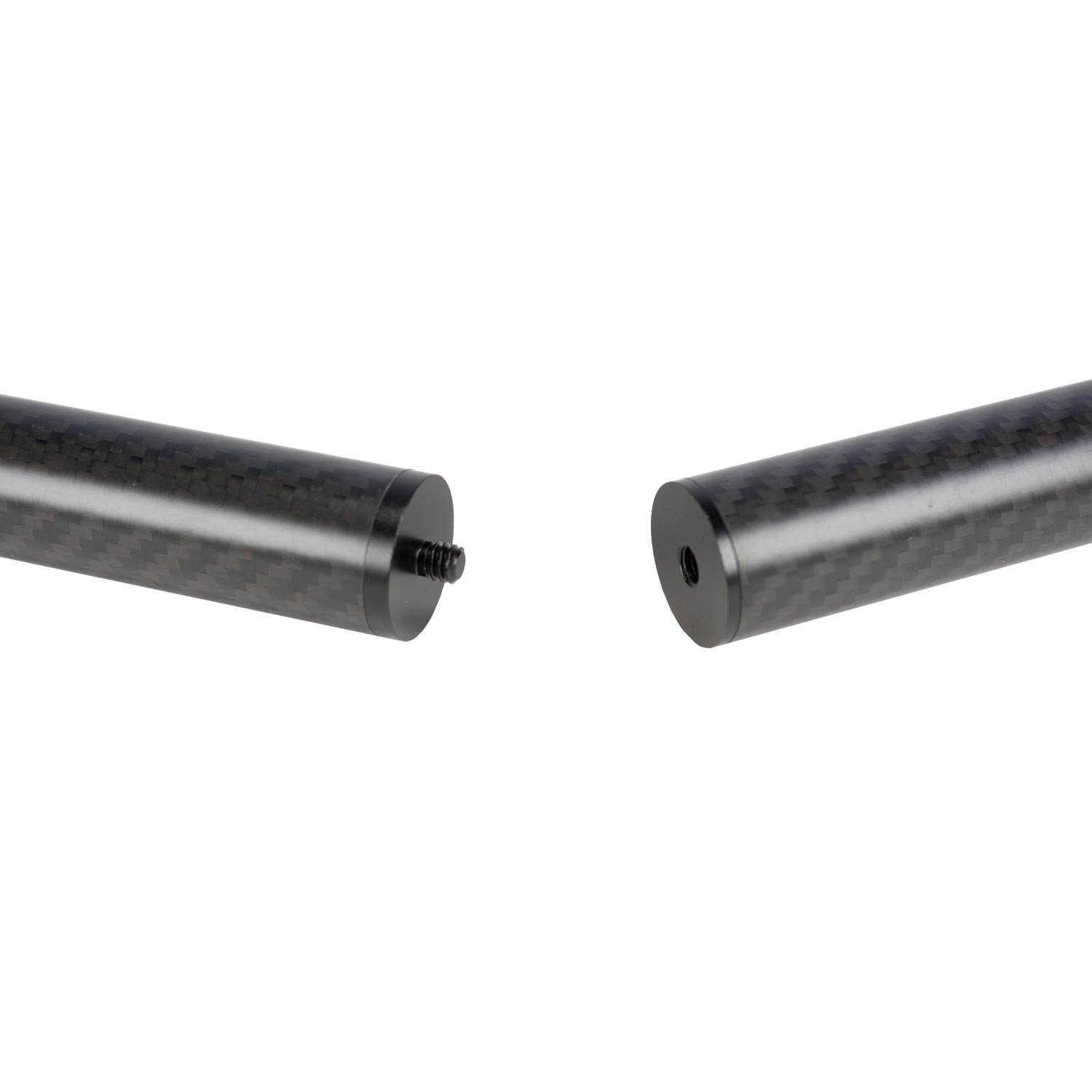 EVO Gimbals 25mm 3K Matte Carbon Fiber Extension Pole Set for Small Cameras, Stabilizers and Handheld Gimbals 0.25 in Male Female Tripod Thread Interlocking Design
