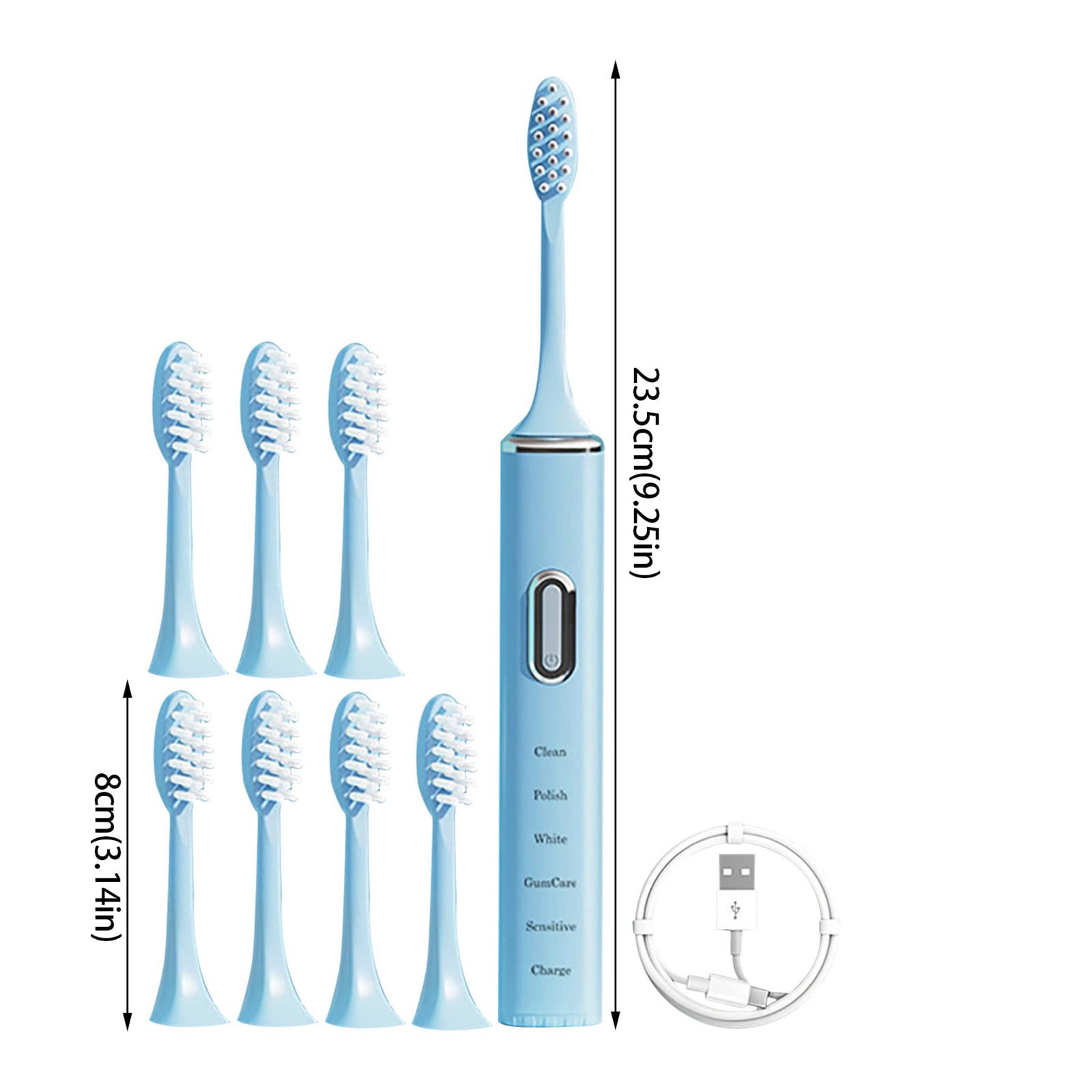 ZITIANY Sonic Electric Toothbrush with 8 Brush Heads, Rechargeable Sonic Electric Toothbrush for Adults with 5 Modes Technology, 5 Hours Fast Charge Lasts up to 180 Days