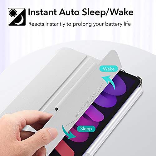 ESR for iPad Mini 6 Case, iPad Mini 6th Generation Case(8.3 inch, 2021), Trifold Smart Case with Magnetic Clasp, Auto Sleep and Wake, Slim and Lightweight, Pencil 2 Wireless Charging, Gray