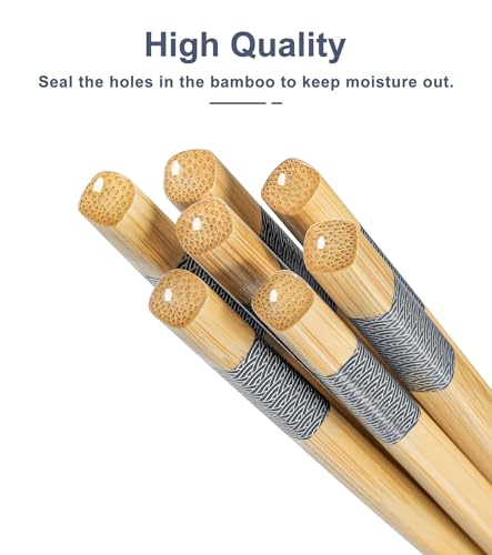 LOROTOCO 50 Pairs Bamboo Chopsticks Disposable | Separated | Reusable | Dishwasher Safe- (9.45in)
