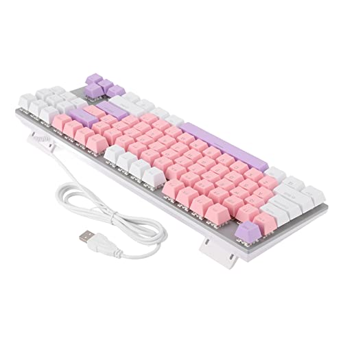 HAIKOO Mechanical Keyboard, Fullkey Conflictfree Mechanical Gaming Keyboard for Computer (Pink)