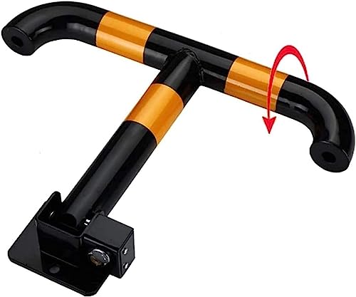 Parking Barrier Post Safety Bollard T-Shaped Heavy Duty Car Parking Space Lock Bollard Folding Lane Parking Barriers Security Posts for Private, Business, with Screws & Key (Color : Yellow, Size : 5