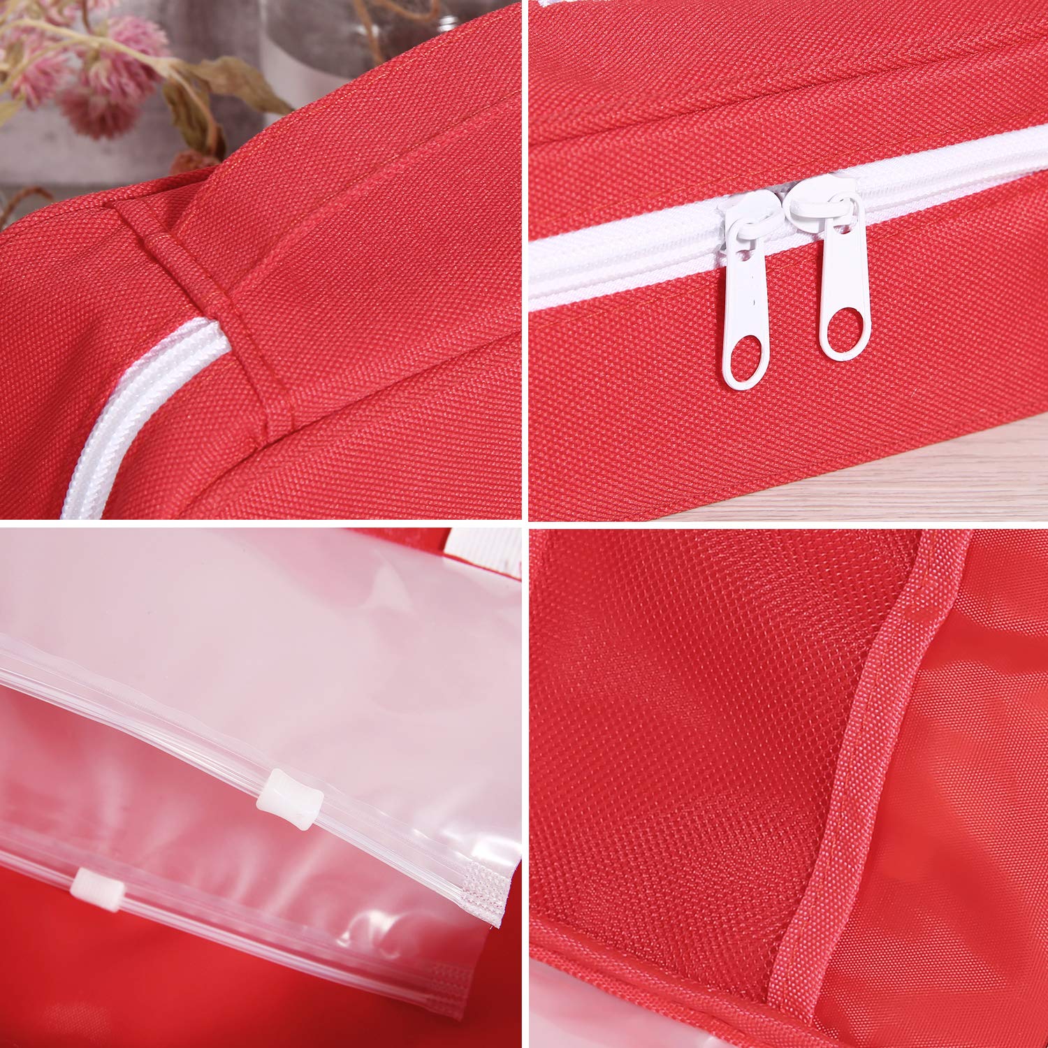 Ellsang First Aid Bags Empty, Portable Travel Medicine Bag for Camping Hiking Vehicle Motorcycle, Empty First Aid Bag for Home Emergency (Red)