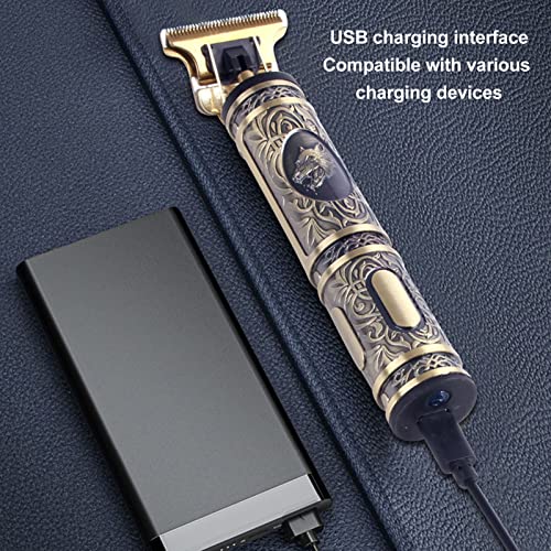 Hair Clippers for Men, Hair Trimmer T Blade Trimmer Zero Gapped Trimmer, Cordless Rechargeable Beard Trimmer Shaver Hair Cutting Kit (Gold)