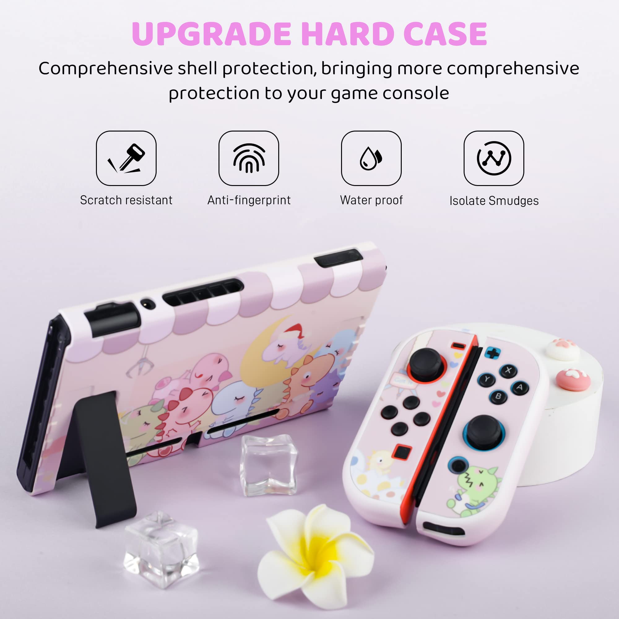 FANPL for Nintendo Switch Case, Protective Case Cover for Nintendo Switch and Joy Con Controller with 2 Cat Claw Thumb Grip (claw machine)