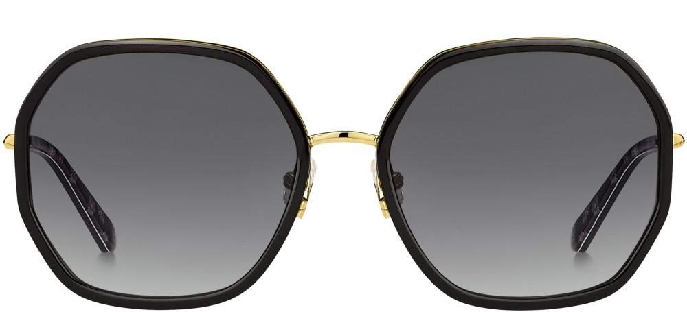 Kate Spade New York Women's Nicola/G/S Square Sunglasses, Gold Black/Gray Shaded, 58mm,18mm