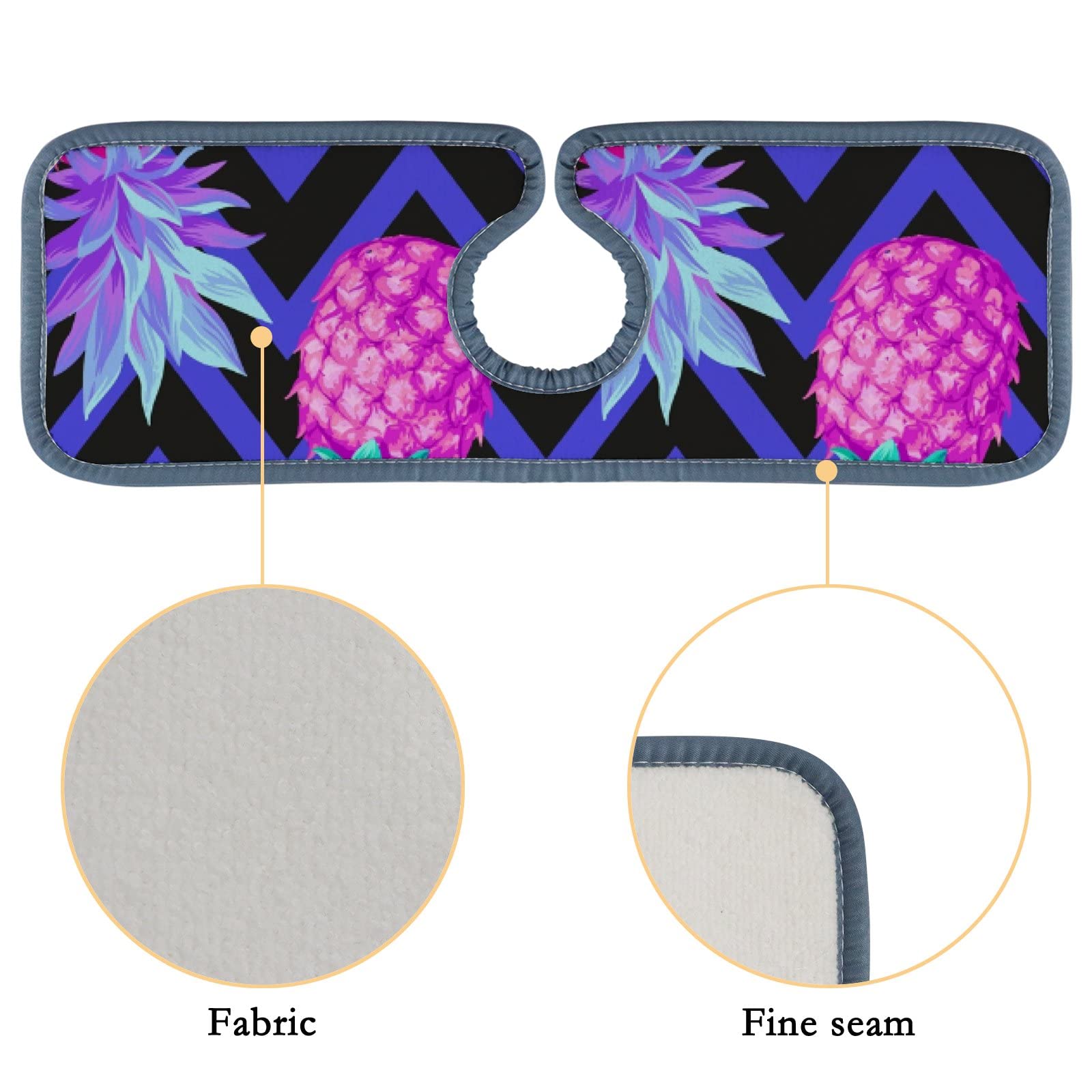 Kitchen Faucet Absorbent Mat 2 Pieces Colorful Tropical Pineapples Faucet Sink Splash Guard Bathroom Counter and RV,Faucet Counter Sink Water Stains Preventer