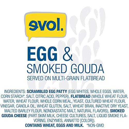 Evol Egg and Smoked Gouda Breakfast Sandwich, 13 Grams of Protein Per Serving, 3.4 oz (frozen)